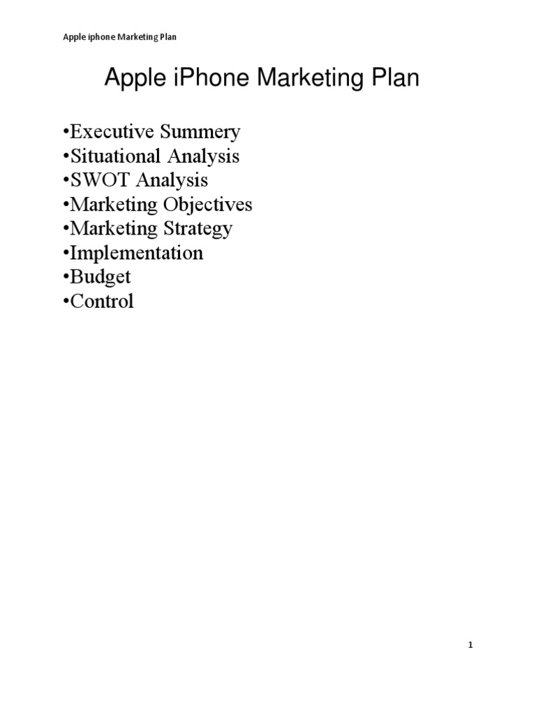 Apple Iphone Marketing Plan | PDF | Apple Inc. | I Phone