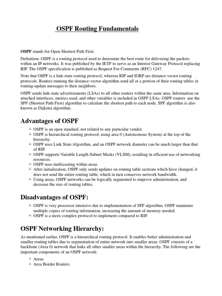 OSPF Routing Fundamentals | PDF OSPF Routing Fundamentals | PDF