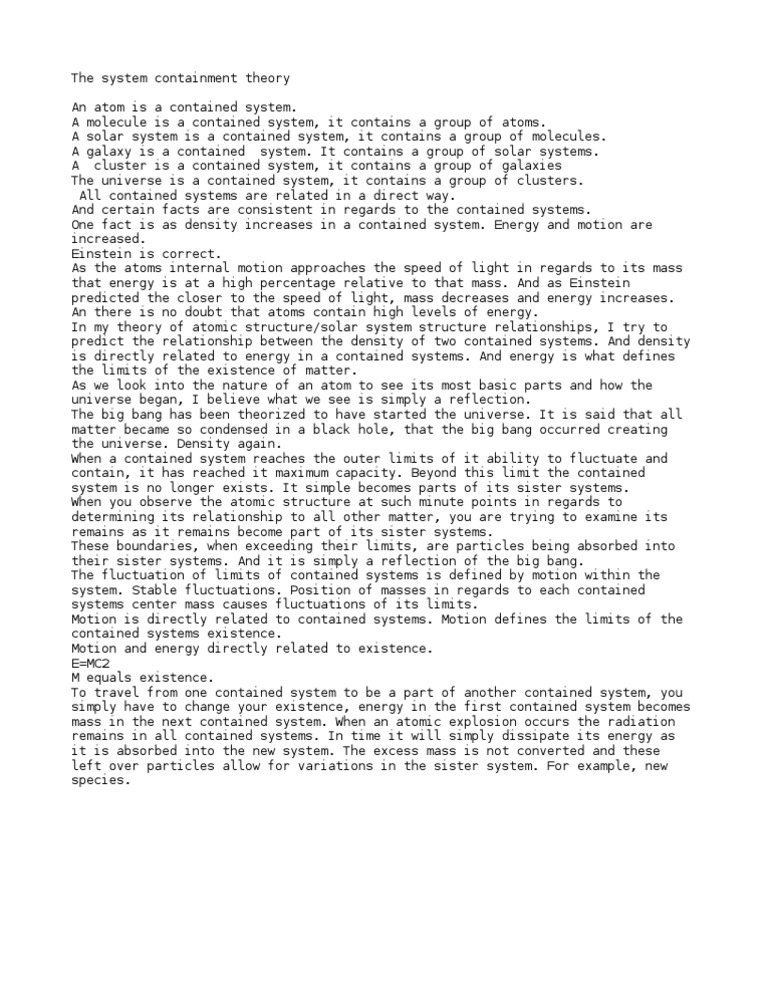 Containment Theory and Variation | PDF