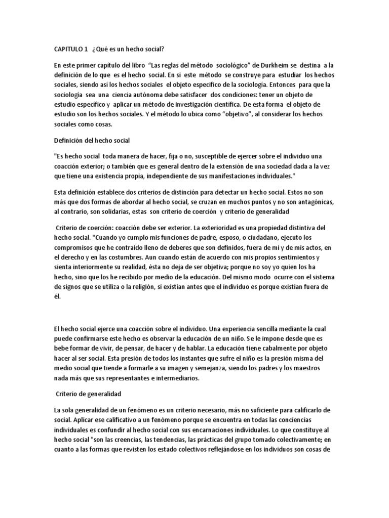 Hecho Social | PDF | Emile Durkheim | Sociedad