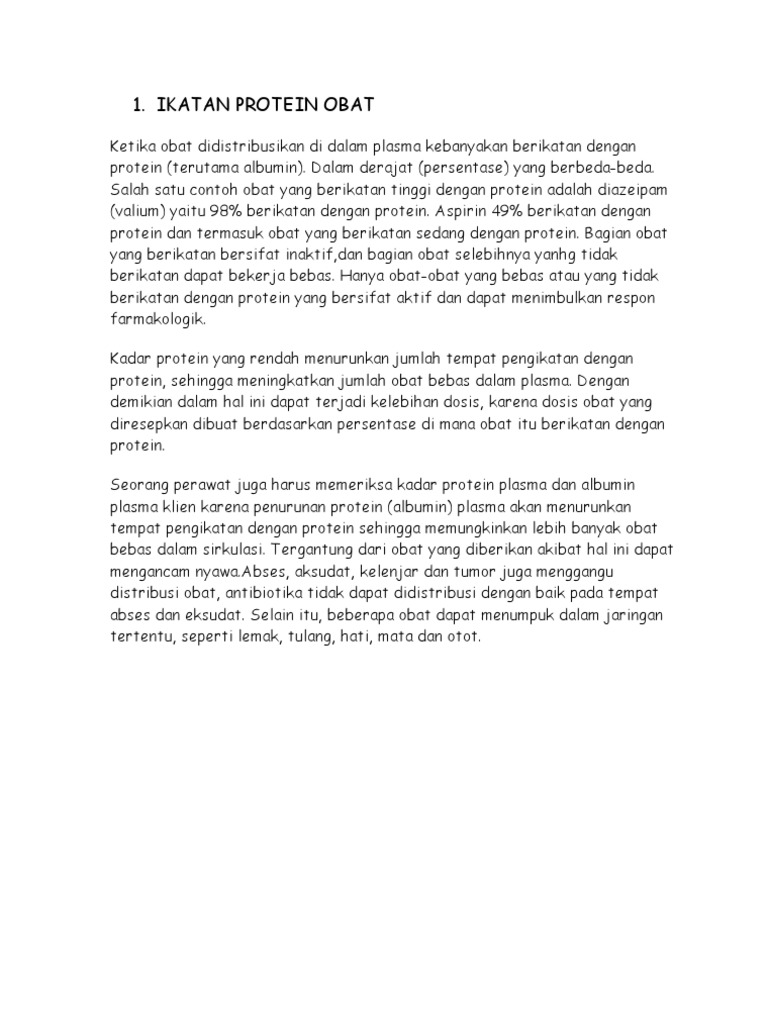 Ikatan Protein Obat | PDF