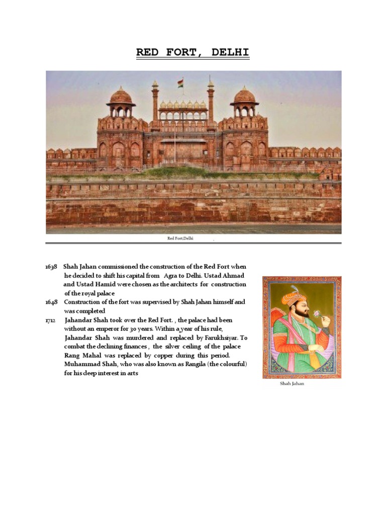 Red Fort (History) | PDF | Art | History