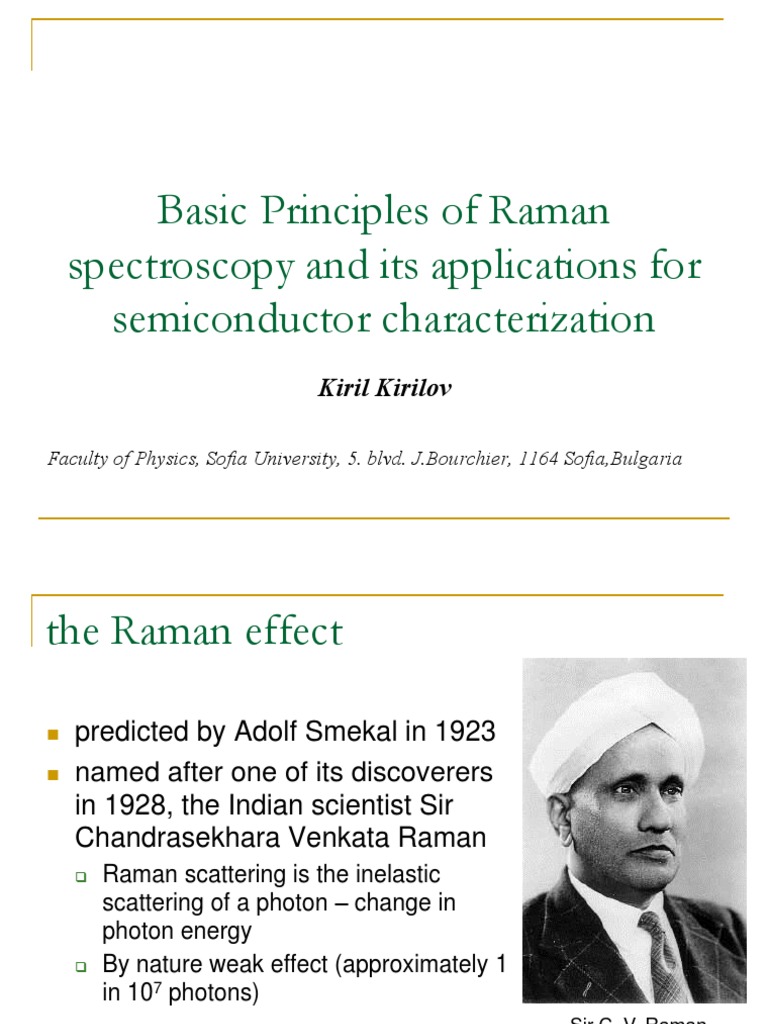 Basic Principles of Raman Spectroscopy and Its Applications For ...