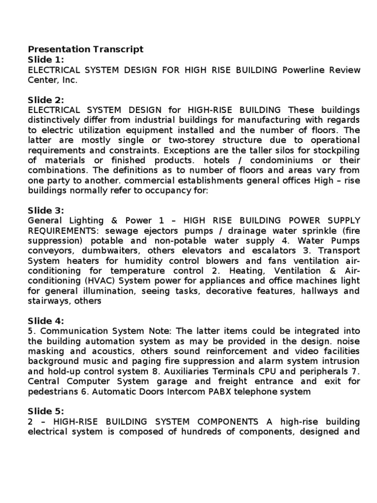 Electrical System Design For High Rise Building | PDF | Electric Power ...