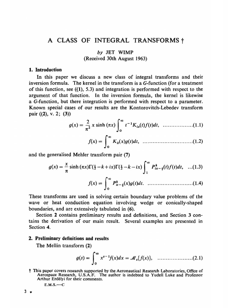 A Class of Integral Transforms! | PDF | Mathematical Objects | Functions And Mappings
