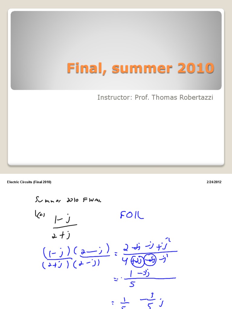 Electric Circuits (Final 2010) NOTES | PDF