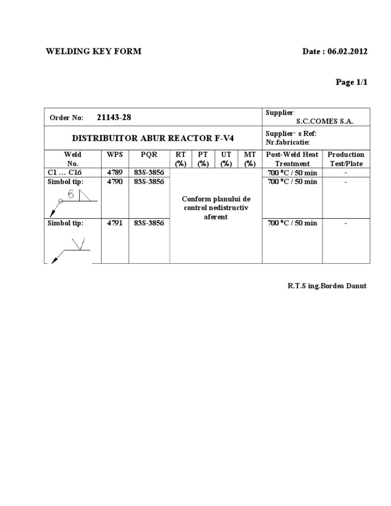 Welding Key Form Overview | PDF | Technology & Engineering
