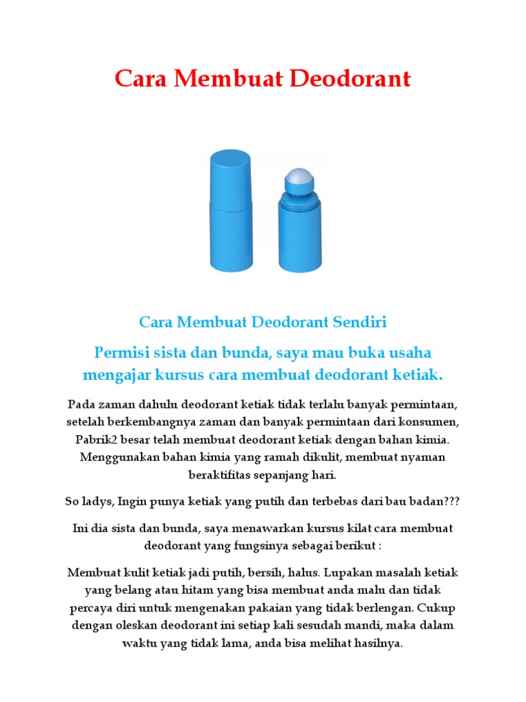 Cara Membuat Deodorant | PDF