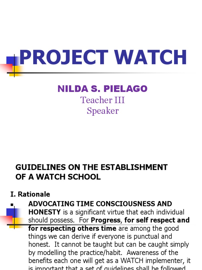 Guidelines of Project Watch | PDF
