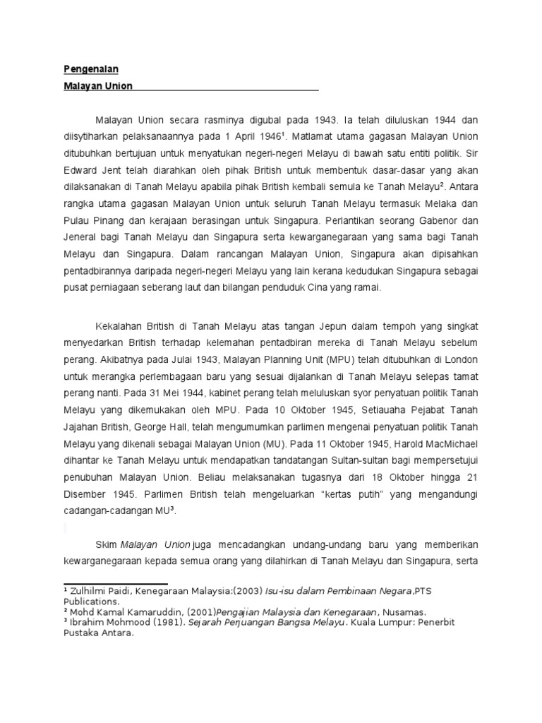 Malayan Union | PDF
