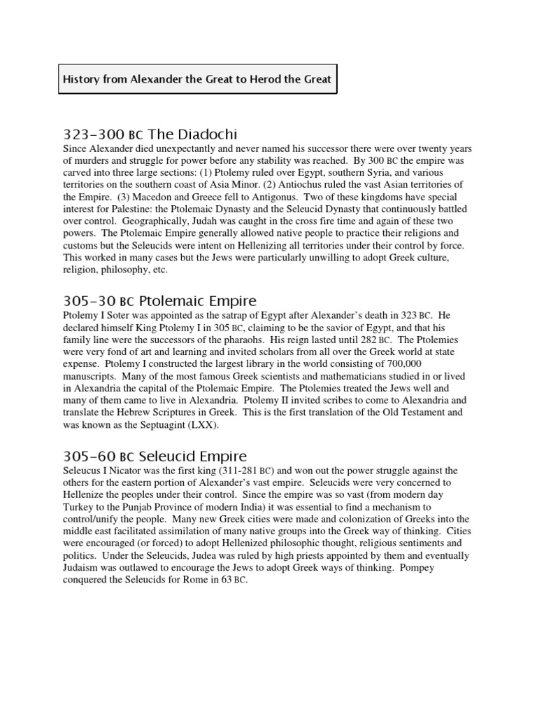 Lecture 08 - History From Greek Empire To Herodian Dynasty | PDF ...