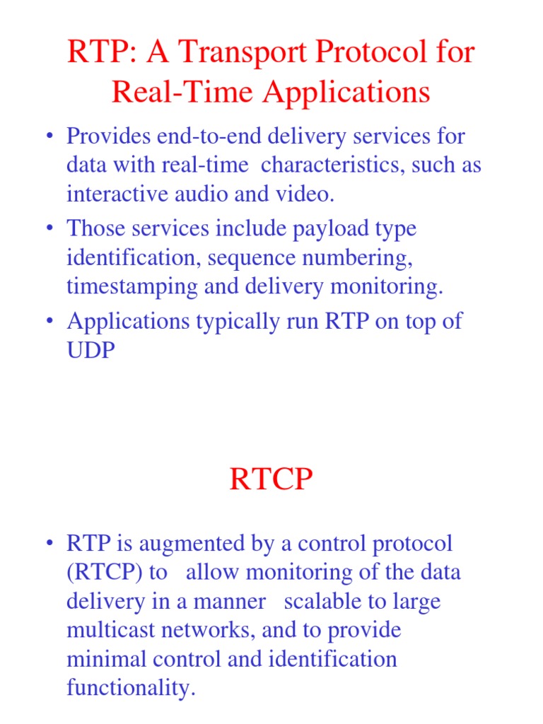 RTP: A Transport Protocol For Real-Time Applications | PDF | Network ...