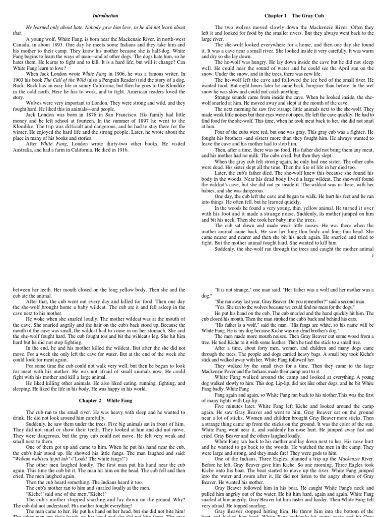 White Fang Penguin Readers | PDF | White Fang | Canis Lupus