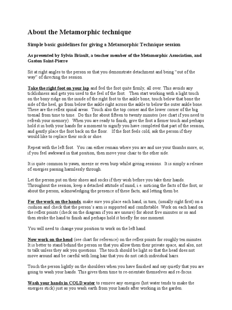 Metamorphic Technique | PDF | Pain | Massage
