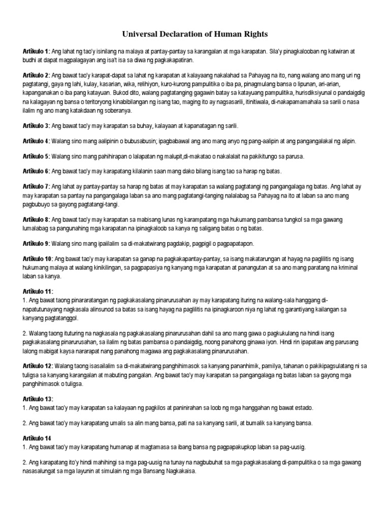 Universal Declaration of Human Rights | PDF