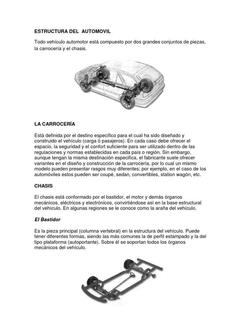 Estructura Chasis y Carroceria Tipos de Chasis | PDF | Chasis | Automóviles