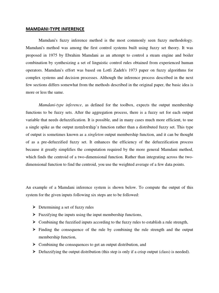 Mamdani-Type Inference: An Overview of Mamdani Fuzzy Inference Systems ...