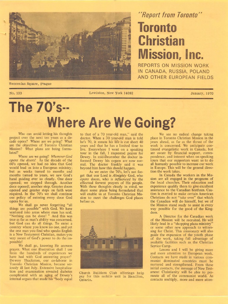 Toronto Christian Mission-1970-Canada PDF | PDF | Christian Mission ...