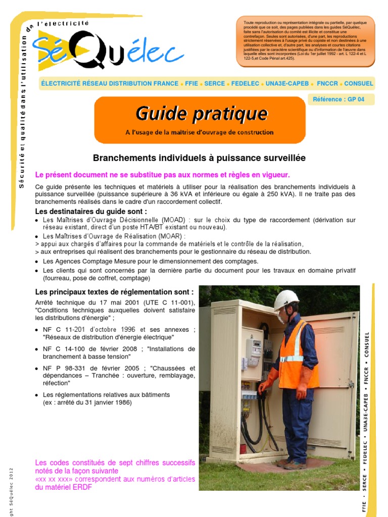 Sequelec Guide Pratique Puissance Surveillee | PDF | Réseau électrique | Tension électrique