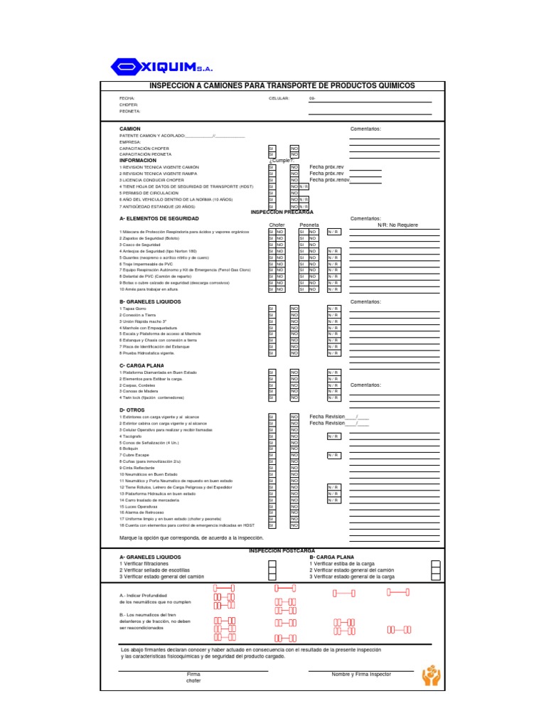 ANEXO N 12 Check List de Camiones