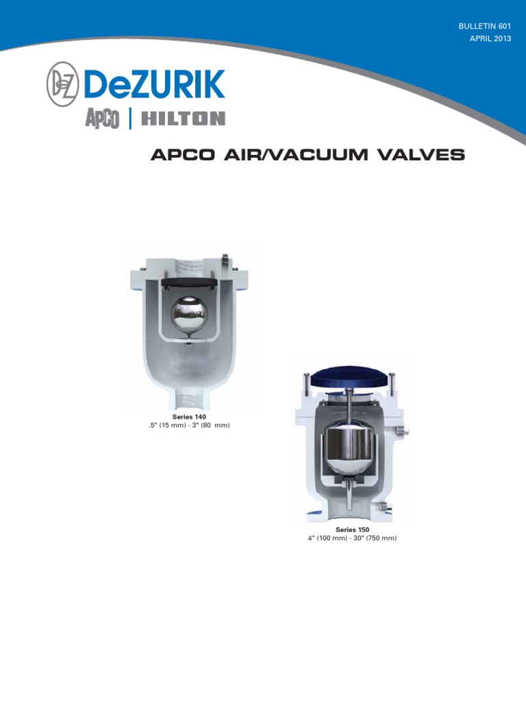 Apco Airvacuum Valves Avv Sales 601 | Válvula | Presión