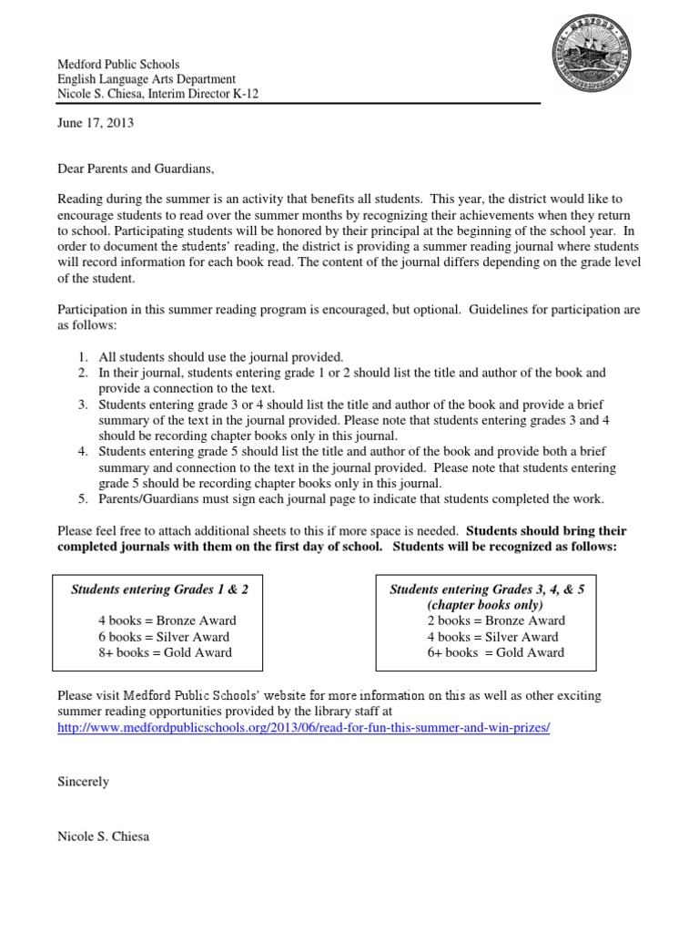Elementary Summer Reading Grades 1-4 | PDF | Cognition | Schools
