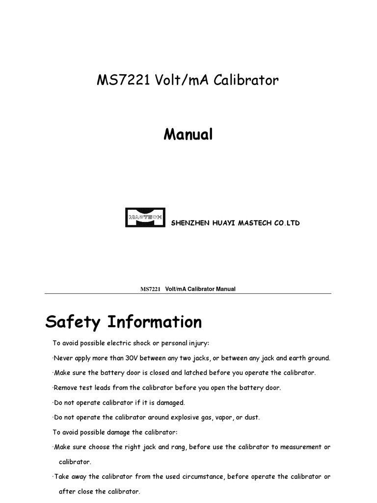 MS7221 English Manual PDF | PDF | Power Supply | Voltage