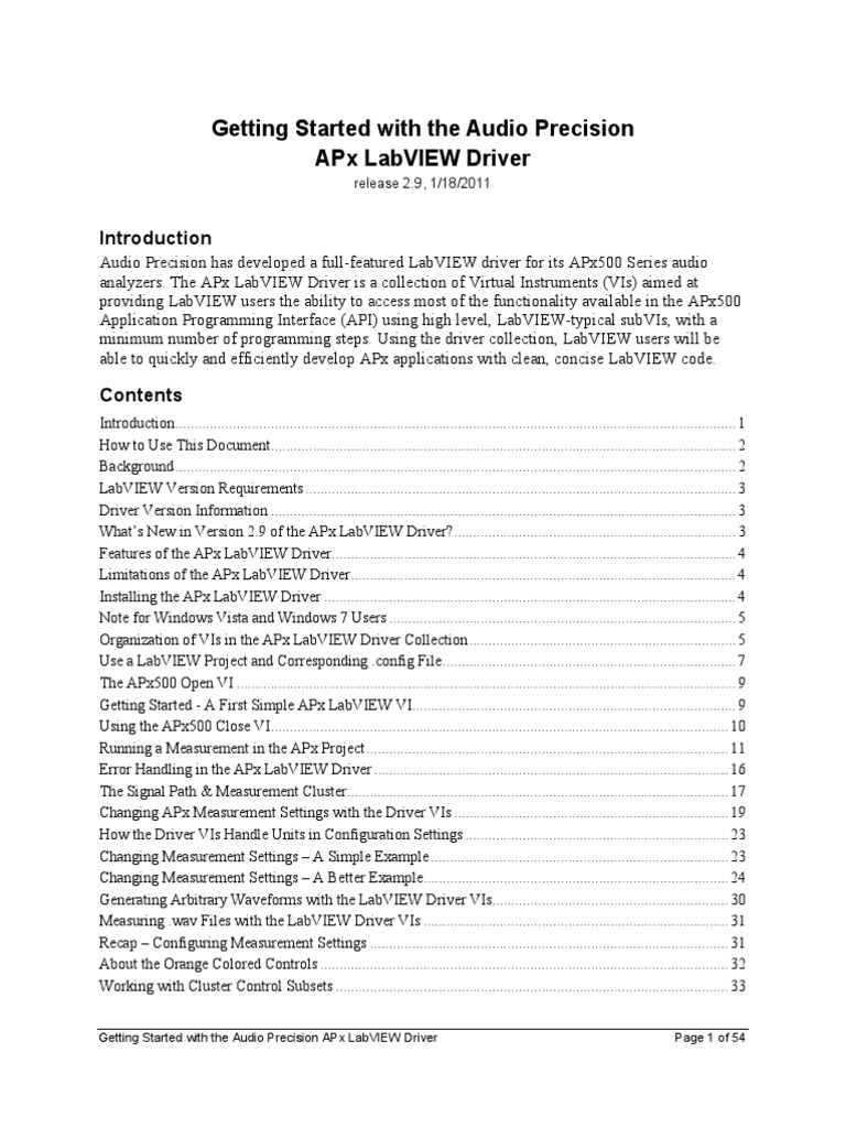 Apx Labview Getting Started Pdf Application Programming Interface Device Driver
