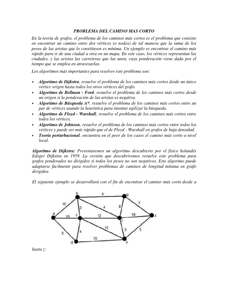 Problema Del Camino Mas Corto
