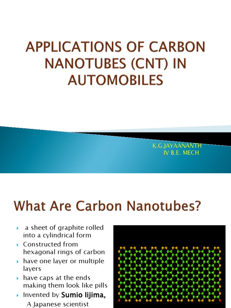 Applications of CNT in Automobiles | PDF | Carbon Nanotube | Materials