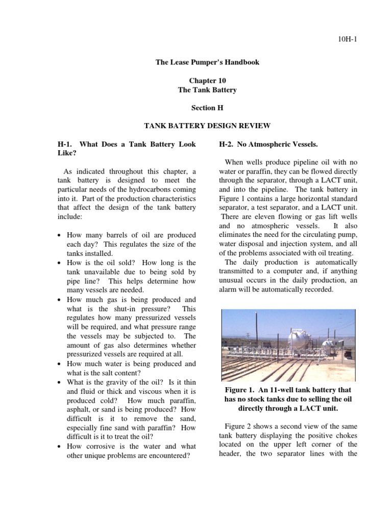 Tank Battery Design PDF | PDF | Petroleum | Gases