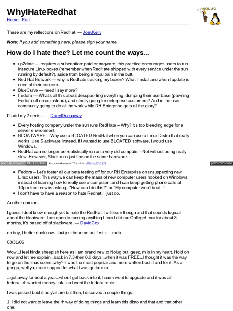 Whyihateredhat: How Do I Hate Thee? Let Me Count The Ways.. | PDF ...