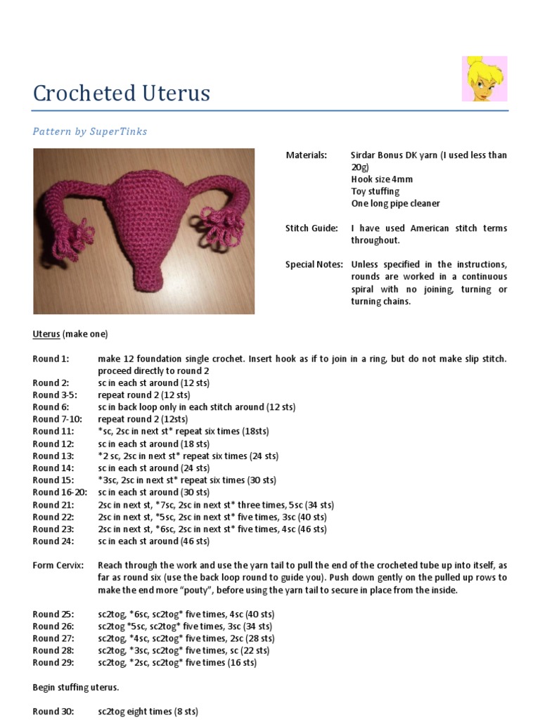 Crocheted Uterus Pattern | PDF | Crochet | Crafts