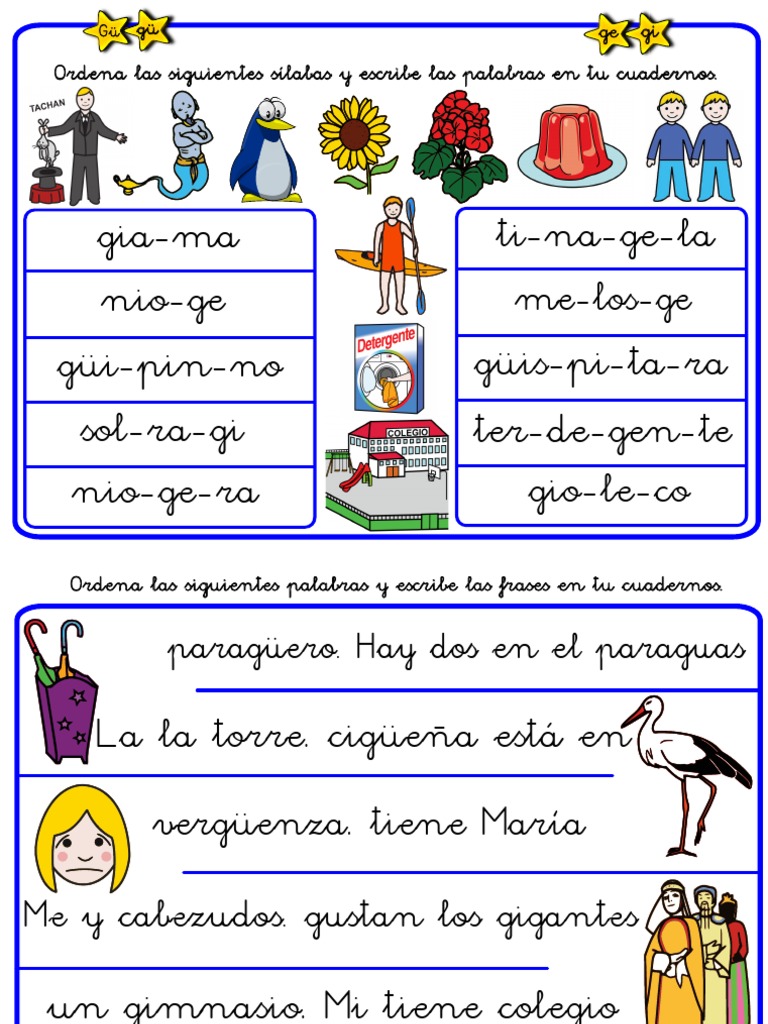 Ordenar-palabras-y-frases-GÜ-Ge-Gi | PDF
