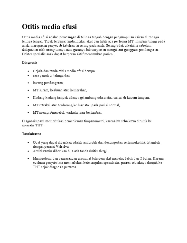 Otitis Media Efusi | PDF