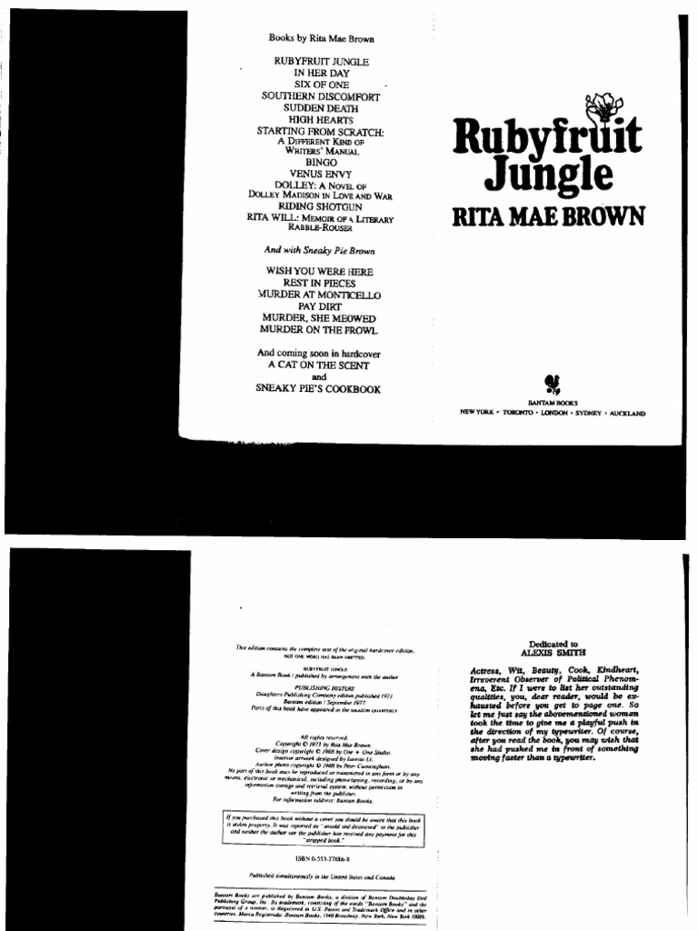 Rubyfruit Jungle Part I | PDF