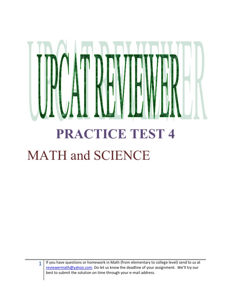 UPCAT Reviewer Practice Test 4 PDF | PDF | Nitrogen | Chemistry