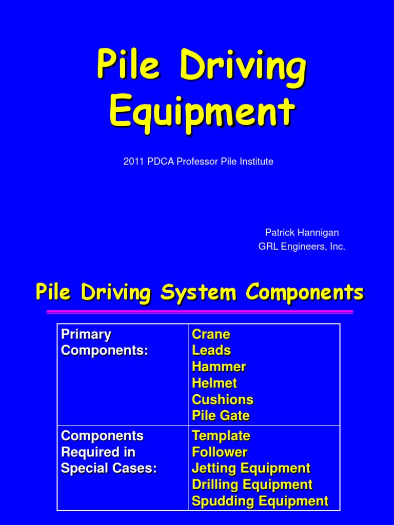 Pile Driving Equipment Overview | PDF | Deep Foundation | Diesel Engine