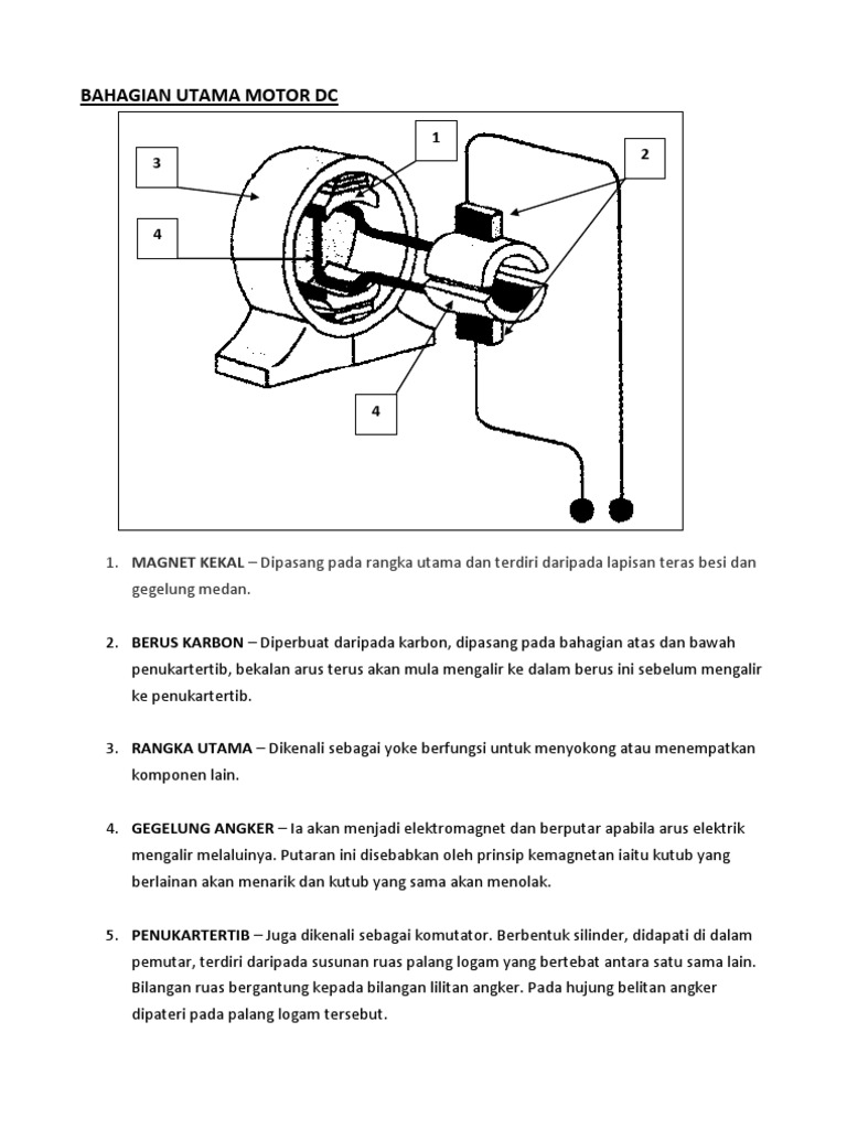 Bahagian Utama Motor DC | PDF