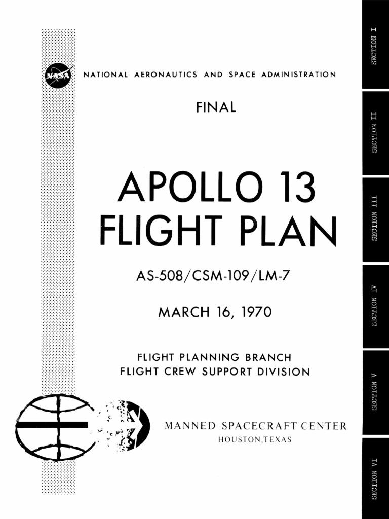 Apollo 13 Flight Plan Final - Mar 16 1970 | PDF