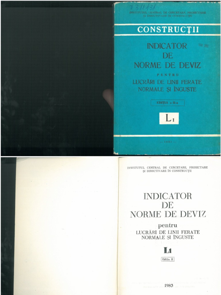 Norme Deviz L1 - Lucrari de Linii Ferate PDF | PDF