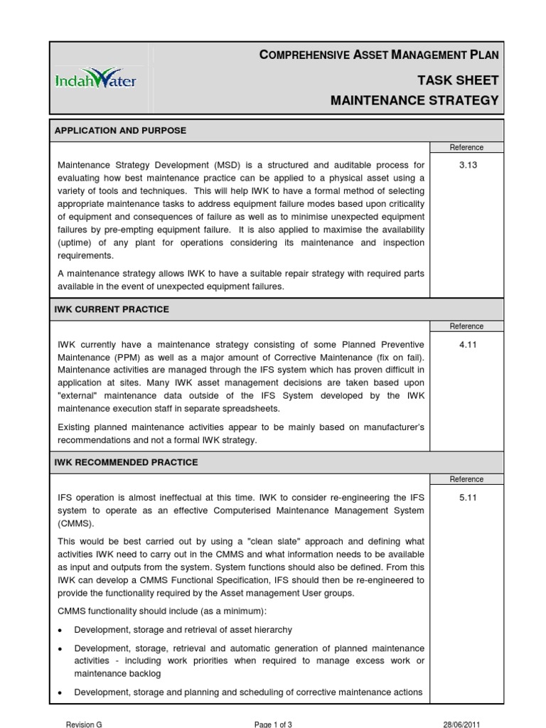 11 Maintenance Strategy.pdf | Reliability Engineering | Technology