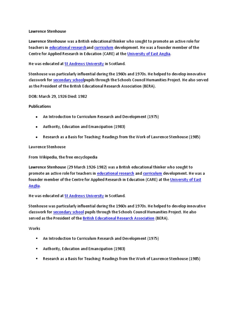 Lawrence Stenhouse | PDF