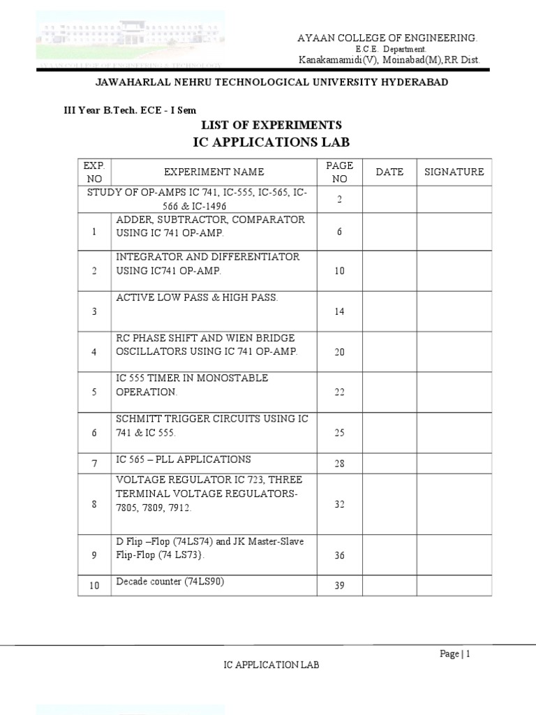 Ic Lab | PDF | Operational Amplifier | Amplifier