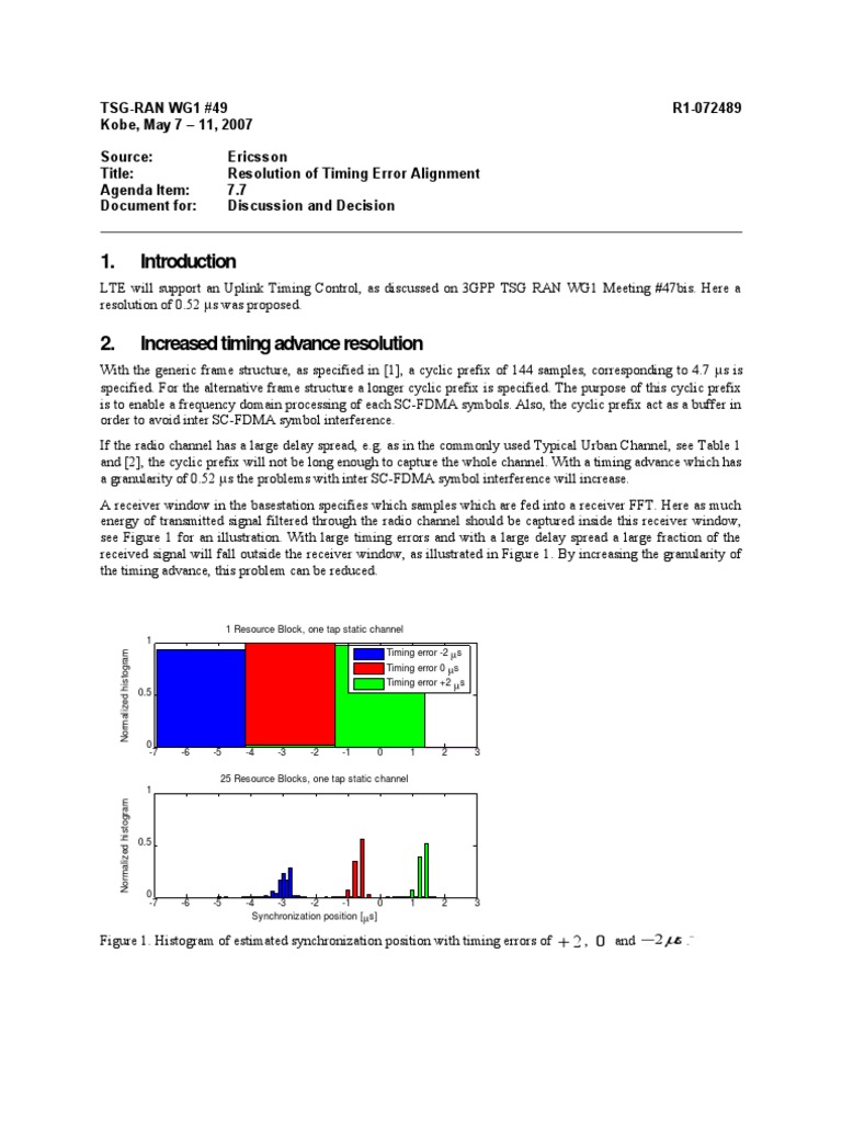 R1-072489 Timing Alignment Error For Rach | PDF | Signal To Noise Ratio ...