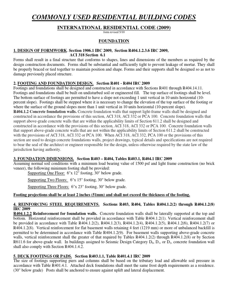 Commonly Used Residential Building Codes - Stevens County | PDF ...