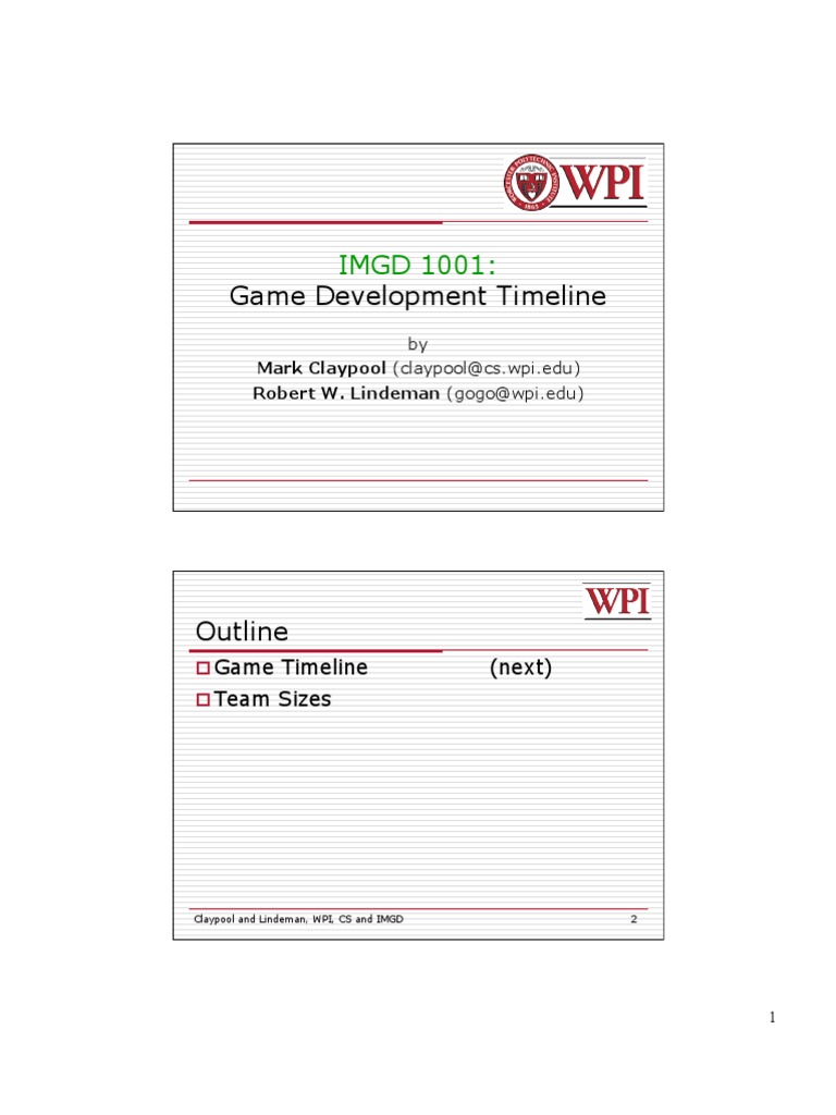 Game Development Timeline: IMGD 1001 | PDF | Video Game Development ...