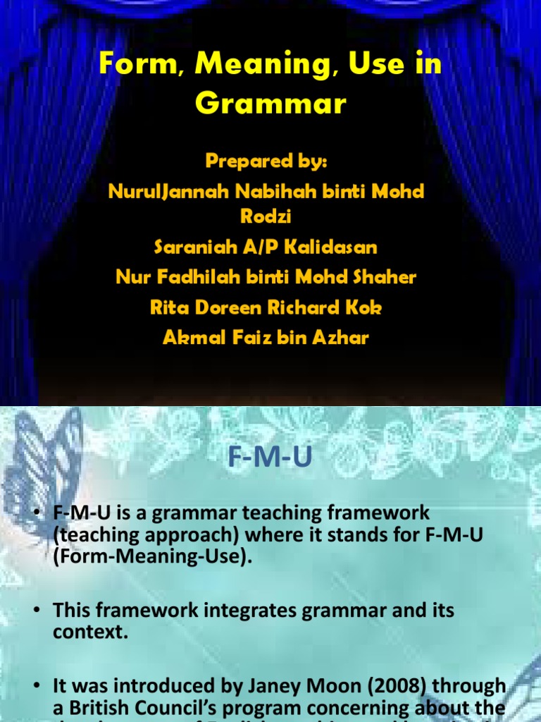 Form-Meaning-Use Framework in Grammar | PDF | English Language | Vocabulary