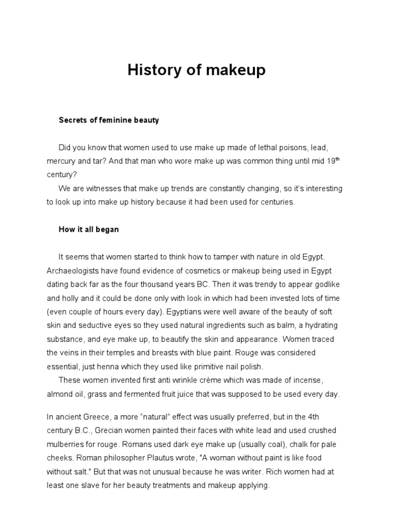 History of Make Up | PDF | Cosmetics | Beauty