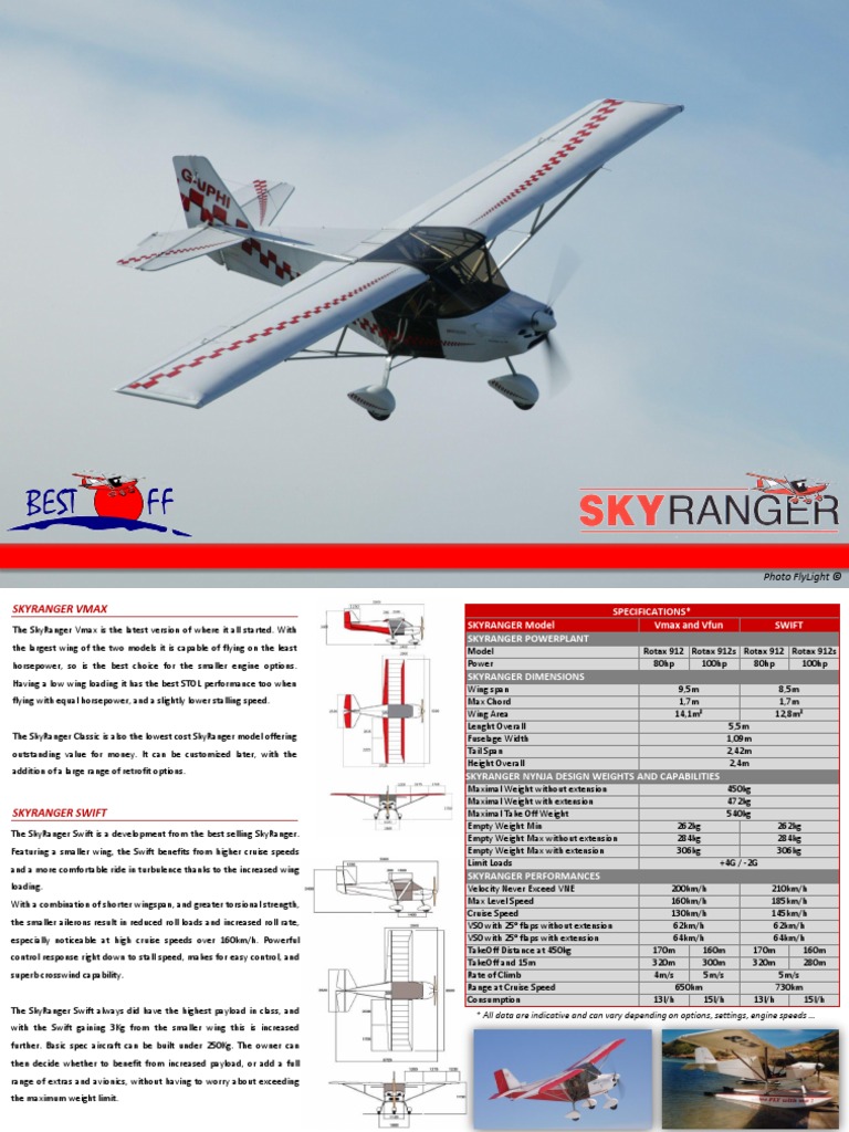 Brochure SkyRanger | PDF | Flap (Aeronautics) | Stall (Fluid Mechanics)
